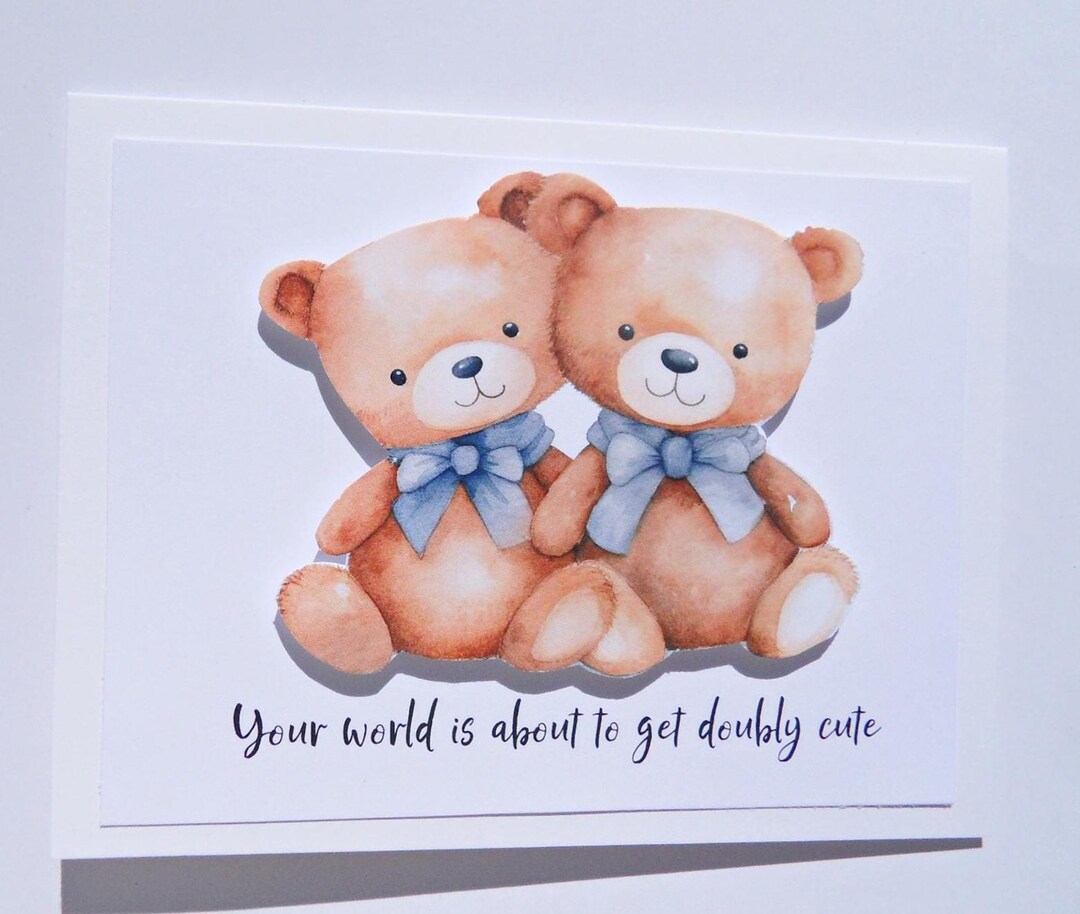 Twins Pregnancy Card, Welcome Twins Baby Card, Becoming Grandparents ...