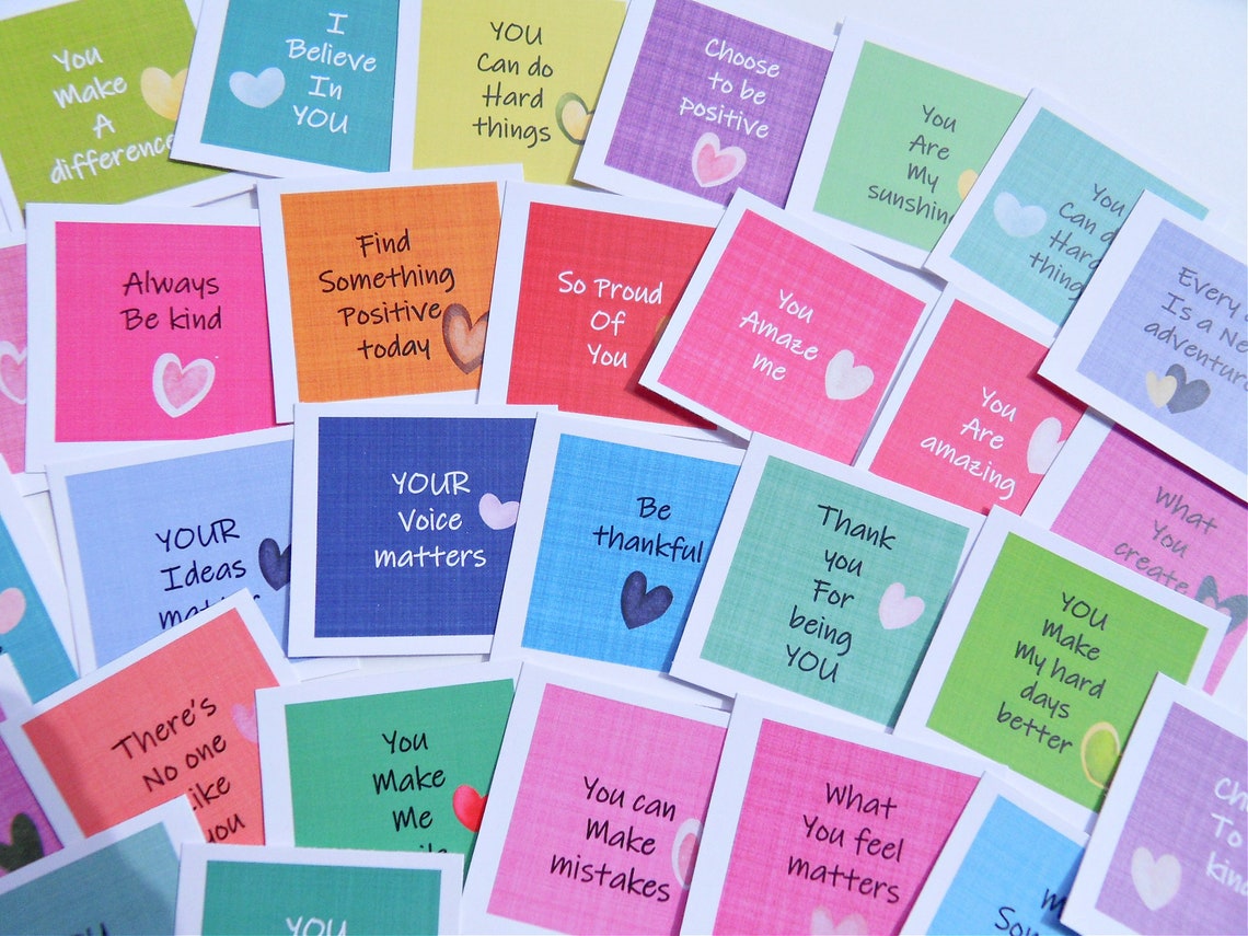 Printable Mini Encouragement Cards, 30 Positive Affirmation Cards ...