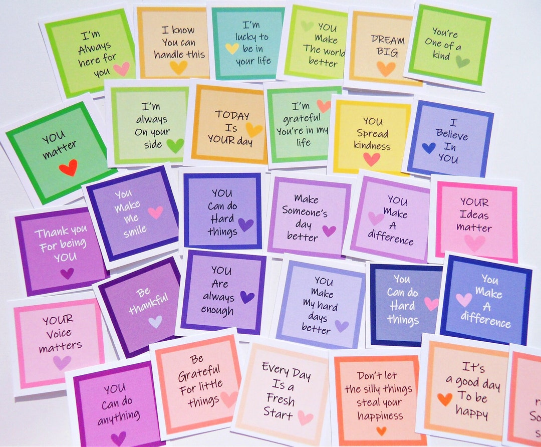 Printable Shout Out Cards, Mini Positivity Cards, 75 Small ...