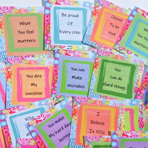 Colorful Mini Encouragement Cards, 24 Affirmation Cards, Compliment ...