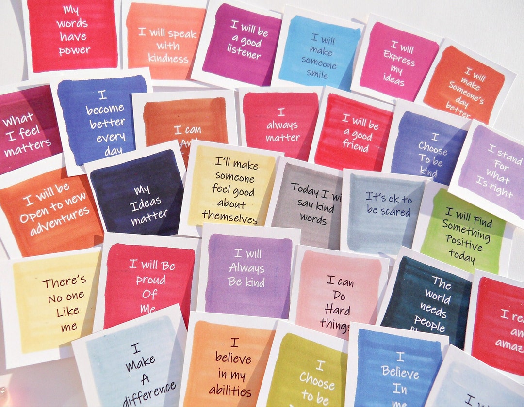 Mini Positivity Cards, 30 Affirmation Cards, Encouragement Cards ...