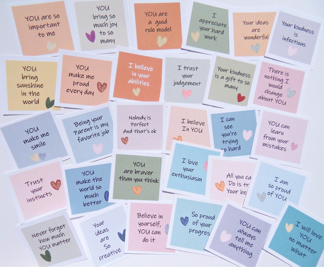 Compliment Cards, 30 Positivity Affirmation Cards, Mini Encouragement ...
