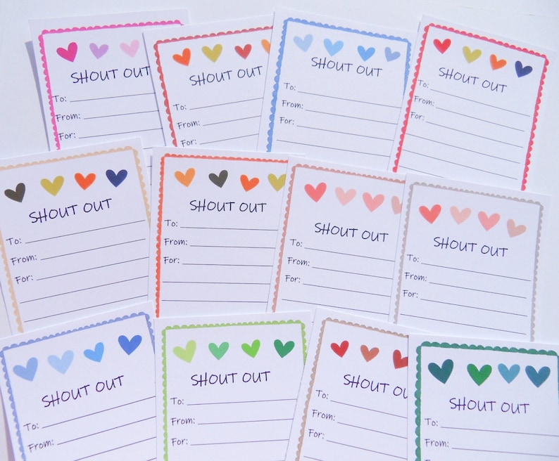 Printable Teacher Shout Out Cards, Recognition Cards, Good Work Reward ...