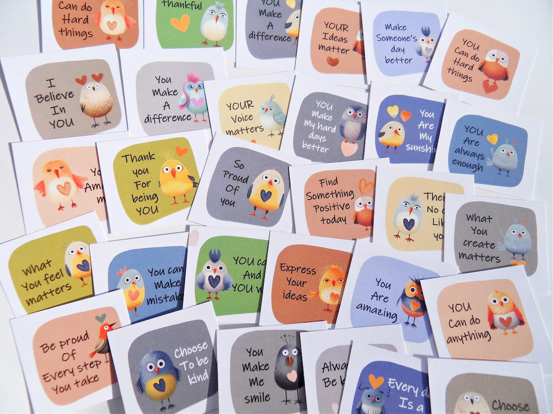 Mini Encouragement Cards for Kids, 30 Affirmation Cards, Inspirational ...