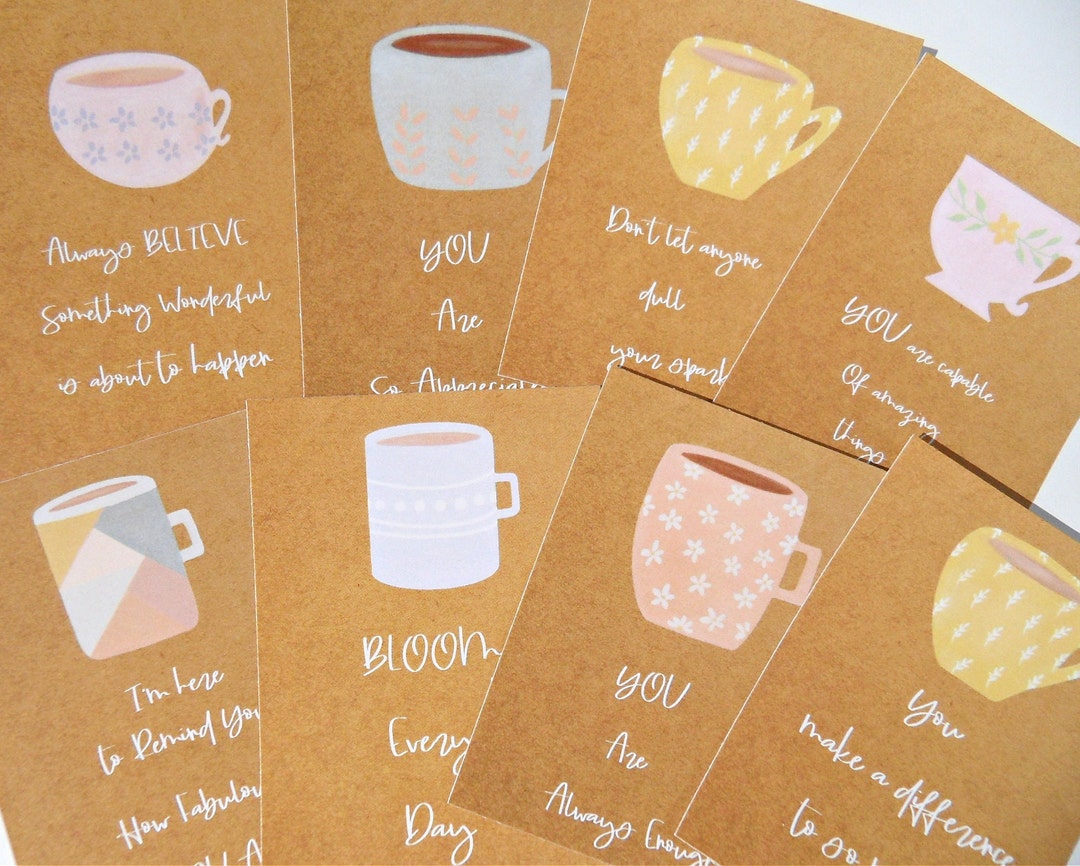 Positive Message Cards, Mental Health Support Cards, 12 Daily ...