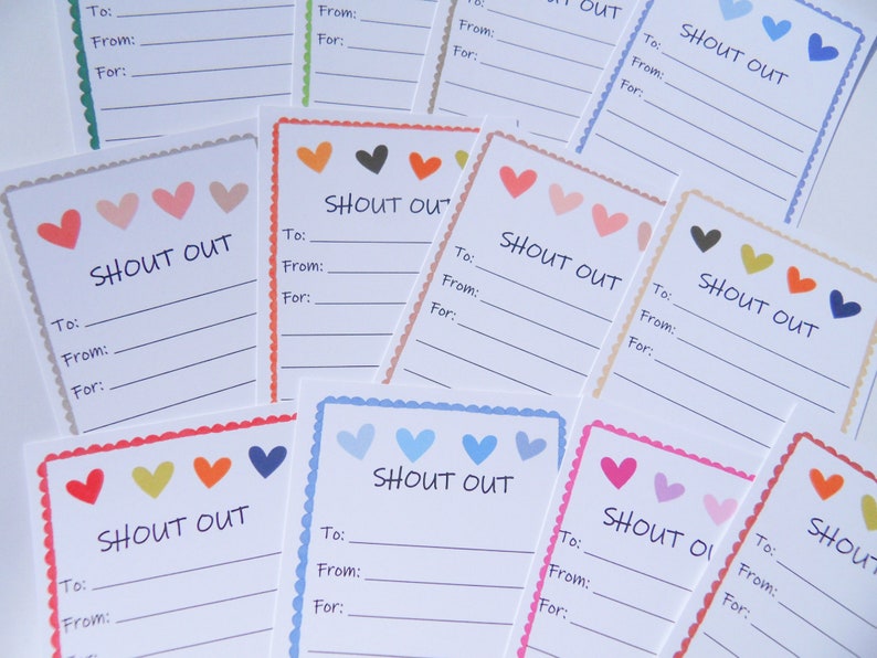 Printable Teacher Shout Out Cards, Recognition Cards, Good Work Reward ...