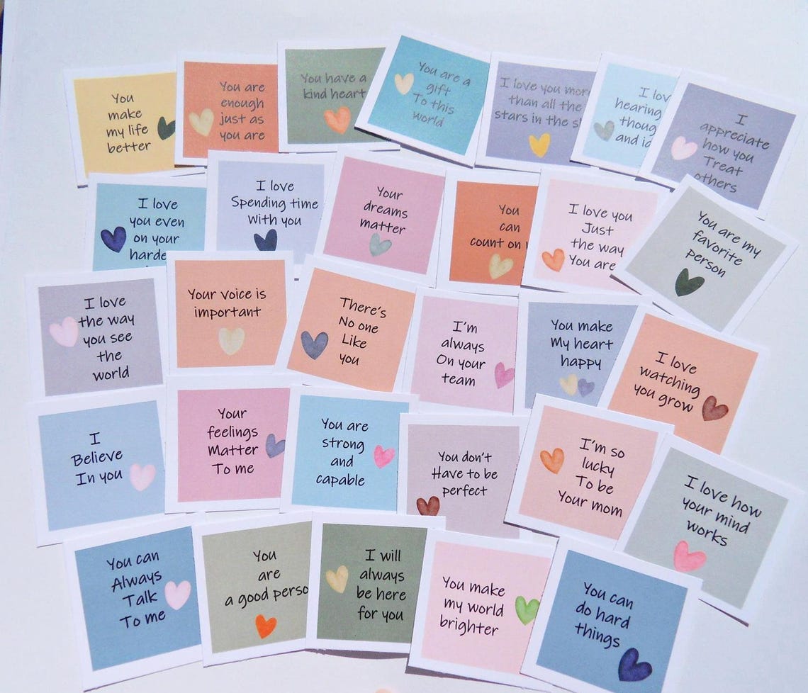 Mini Encouragement Cards, 30 Positivity Affirmation Cards, Compliment ...