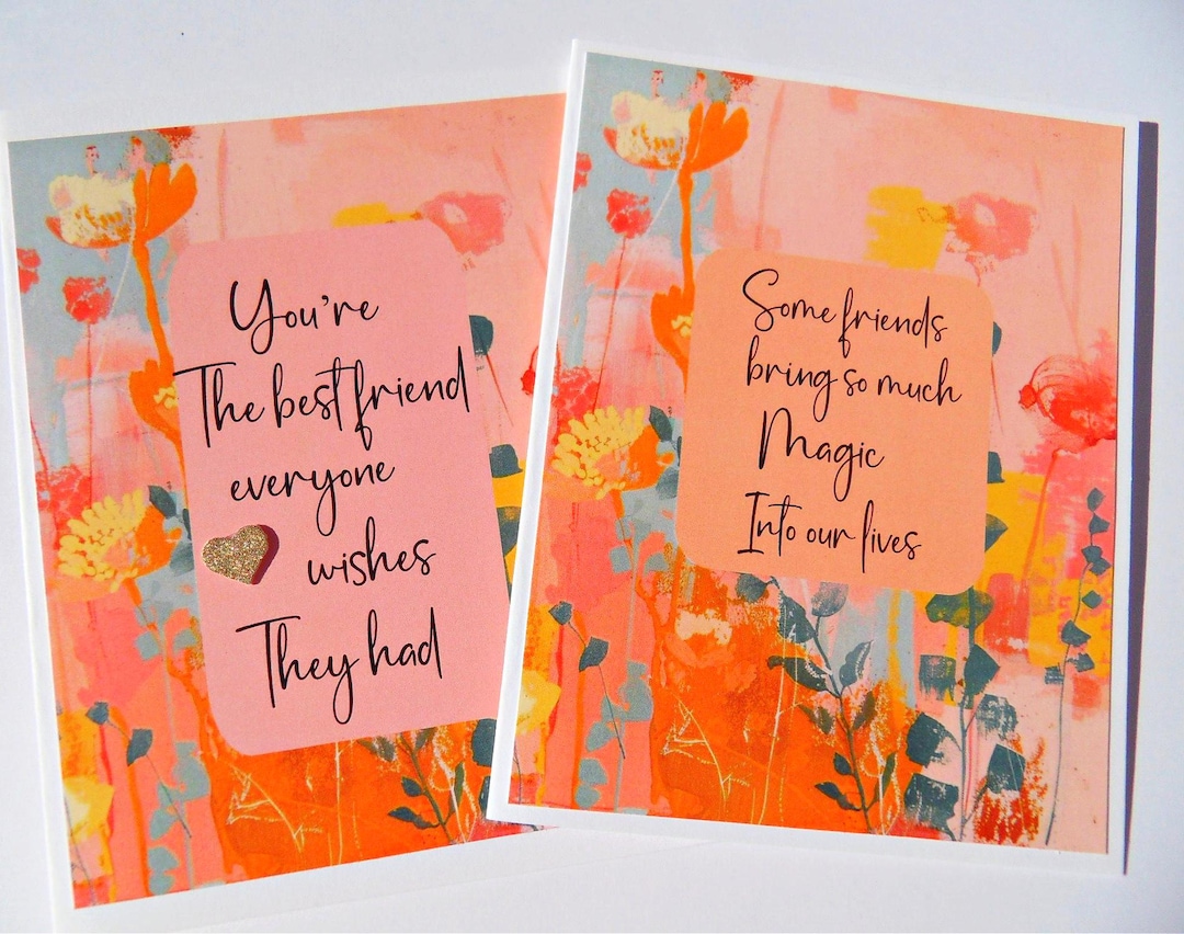 Best Friend Card, Friendship Encouragement Card, Wonderful Person Card ...