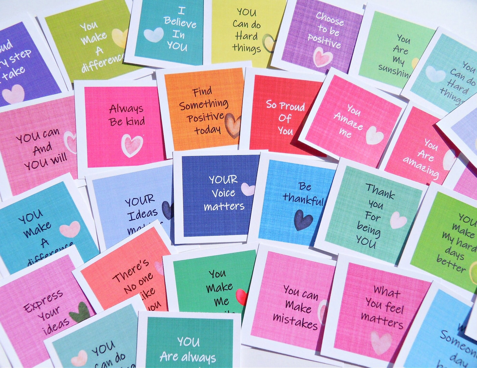Printable Mini Encouragement Cards, 30 Positive Affirmation Cards ...