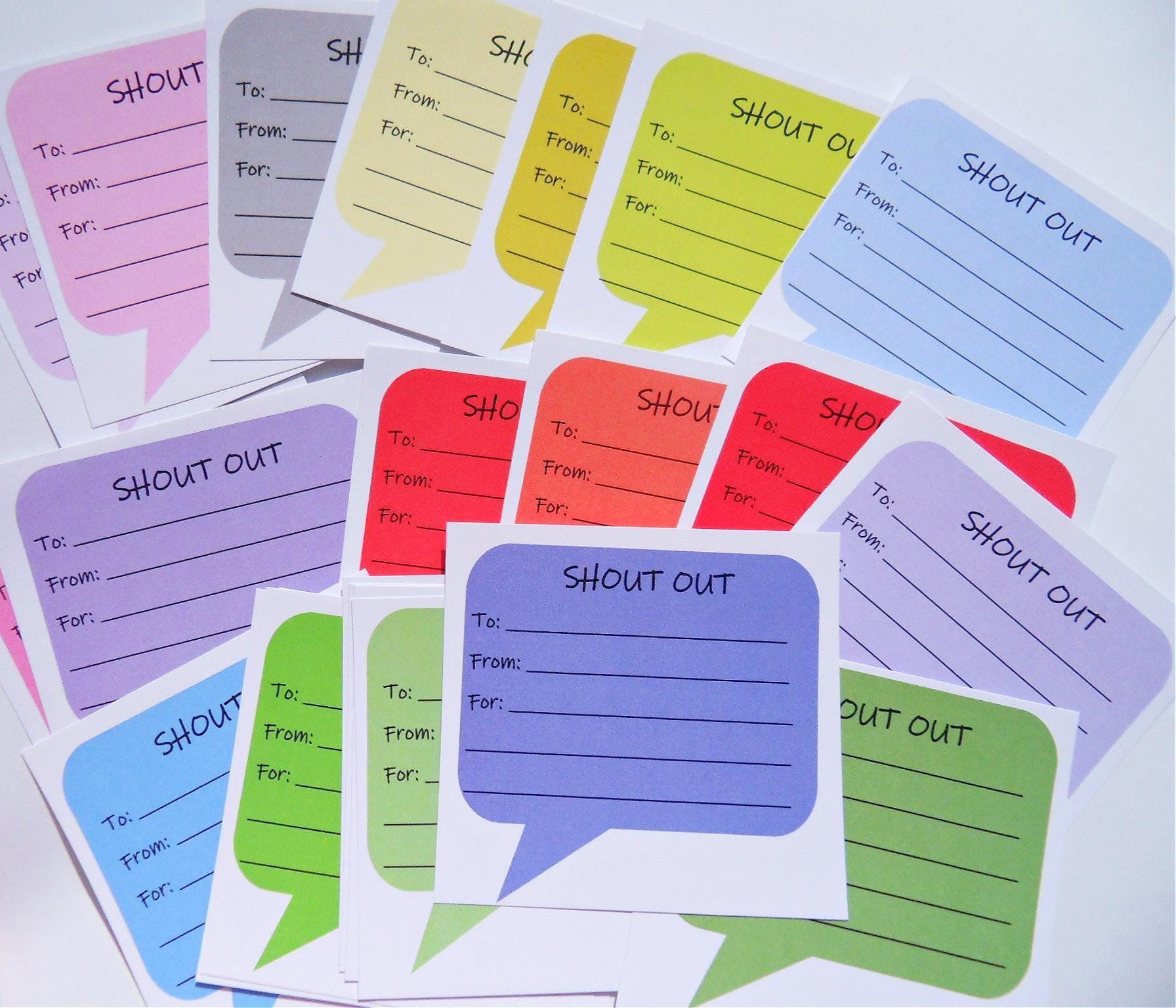Printable Shout Out Cards, Team Recognition Cards, Teacher Good Work ...