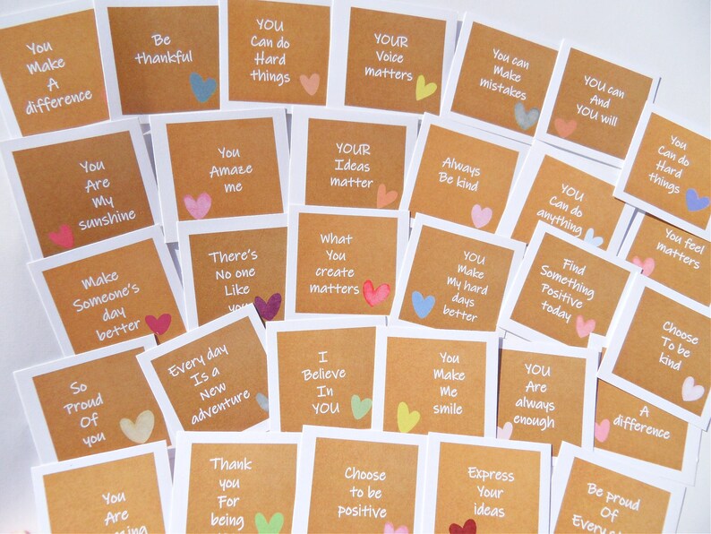 Mini Positivity Cards, 30 Affirmation Cards, Encouragement Cards ...