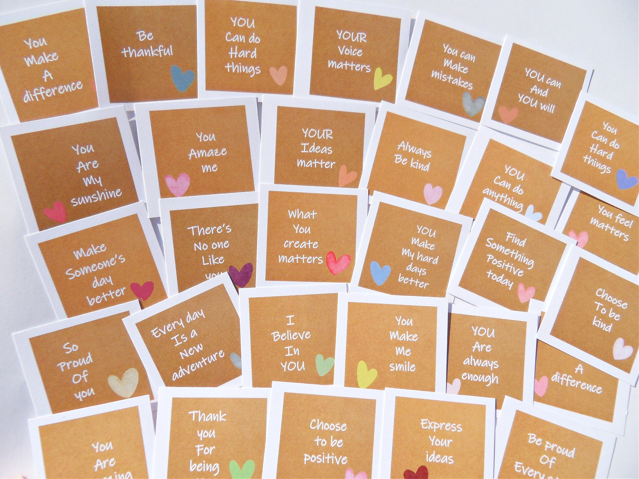 Mini Positivity Cards, 30 Affirmation Cards, Encouragement Cards ...