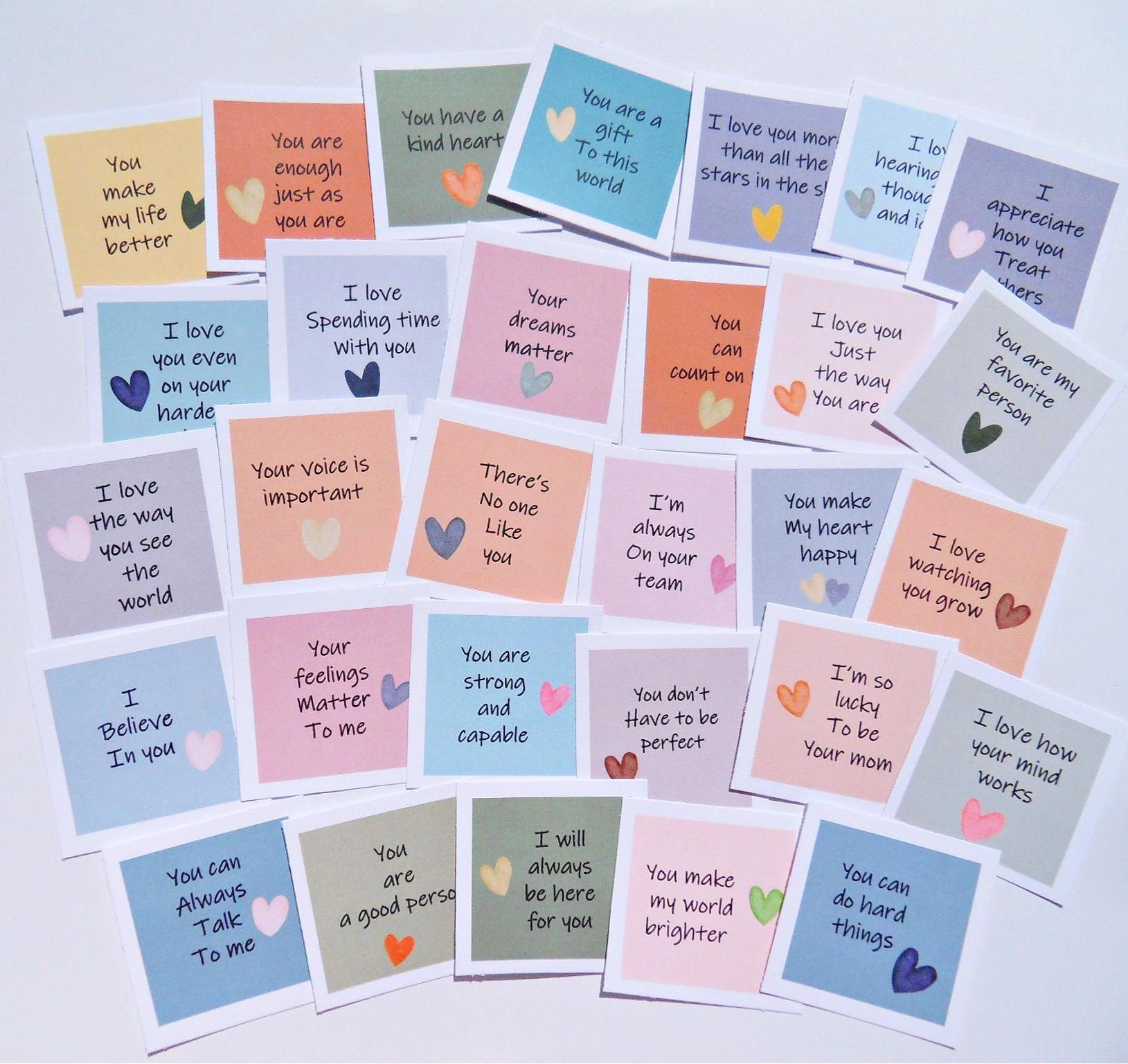 Mini Encouragement Cards, 30 Positivity Affirmation Cards, Compliment ...