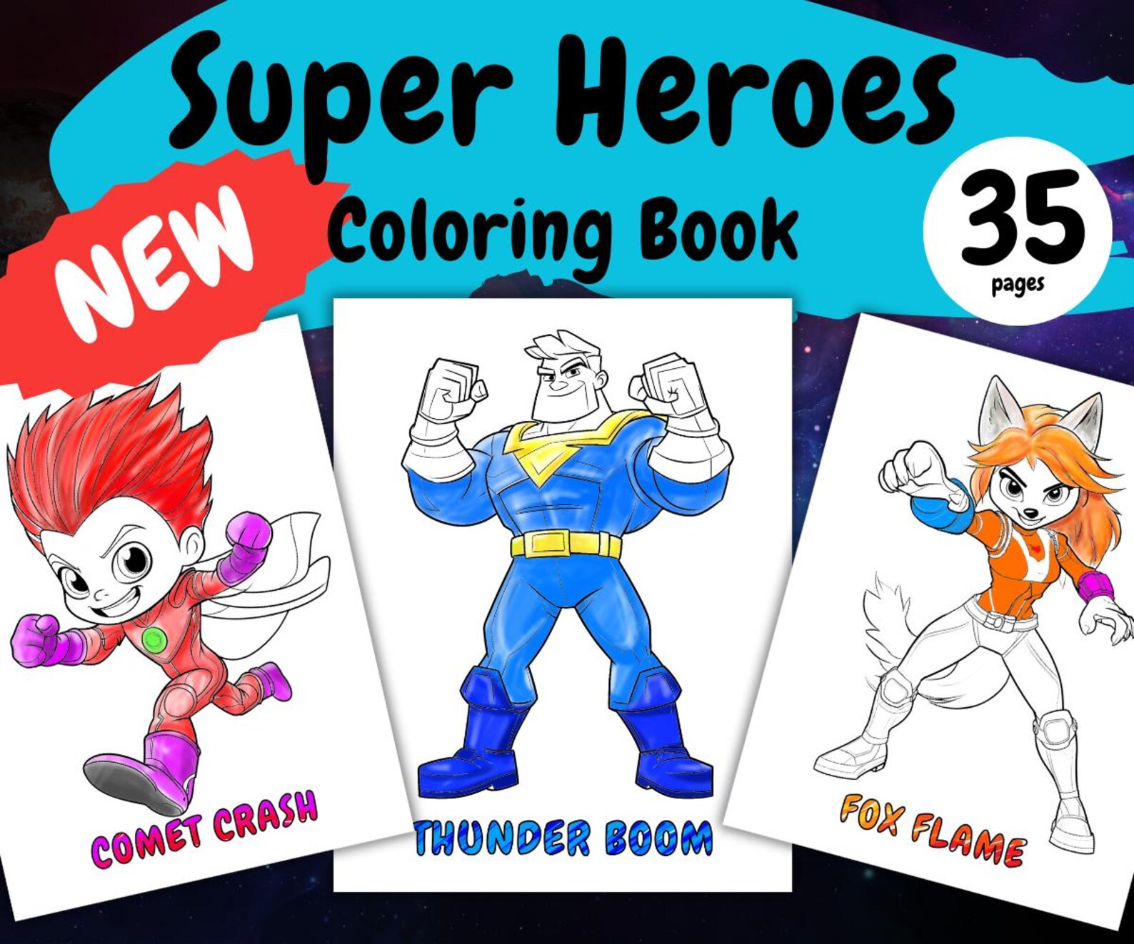 35 Super Heroes Coloring Pages for Kids, Unique Seperhero Coloring Book ...