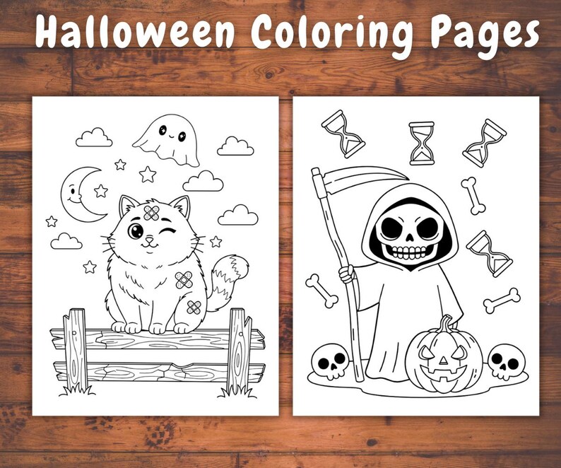 Halloween Coloring Book | 55 Pages | Spooky and Cute Coloring Pages for ...