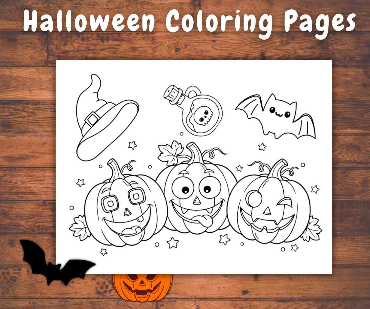 Halloween Coloring Book | 55 Pages | Spooky and Cute Halloween Coloring ...