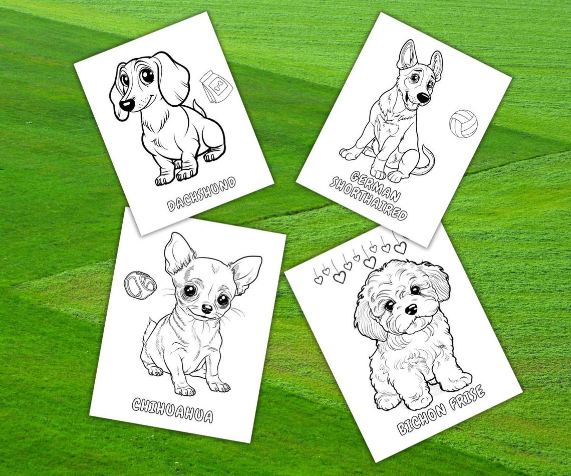 Dog Breeds Coloring Pages, 25 Printable Puppy Coloring Sheets for Kids ...