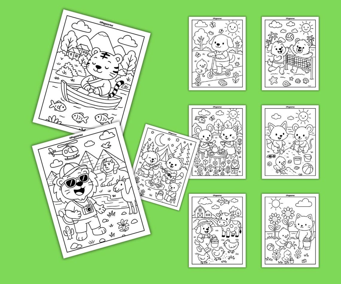 Summer Coloring Pages for Kids & Adult, Bold and Easy Coloring Book ...