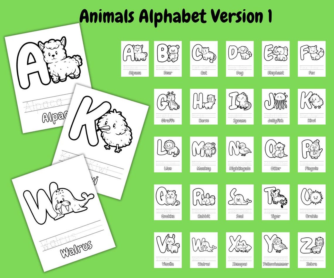 352 Pages Animals Learning Bundle for Kids, Animals Coloring, Animal ...