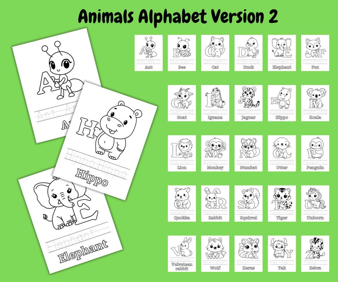 352 Pages Animals Learning Bundle for Kids, Animals Coloring, Animal ...