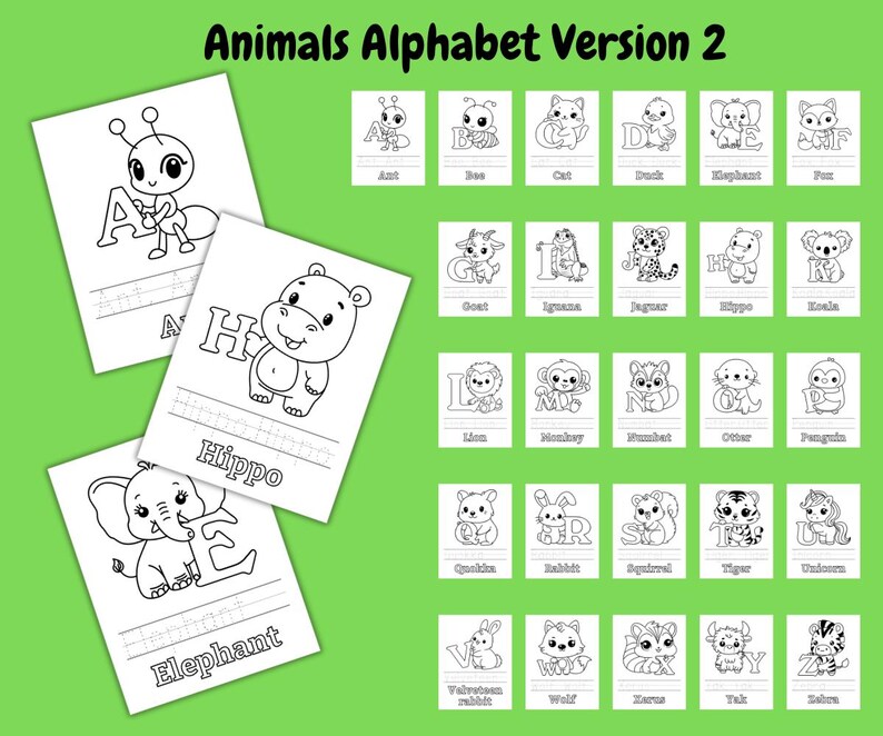 352 Pages Animals Learning Bundle for Kids, Animals Coloring, Animal ...