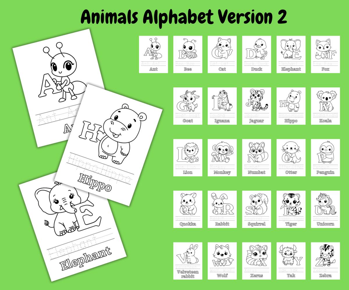 352 Pages Animals Learning Bundle for Kids, Animals Coloring, Animal ...
