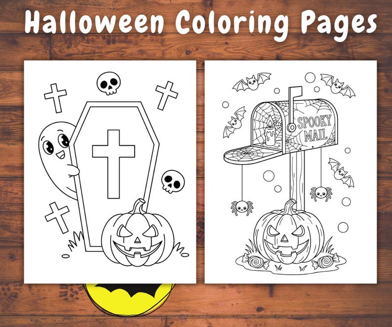 Halloween Coloring Book | 55 Pages | Spooky and Cute Coloring Pages for ...