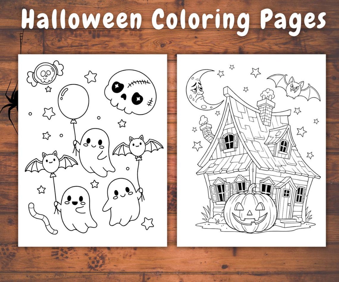 Halloween Coloring Book | 55 Pages | Spooky and Cute Halloween Coloring ...