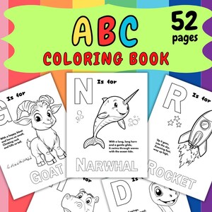 52 Alphabet Coloring Pages, ABC Book, Preschool Coloring Pages ...