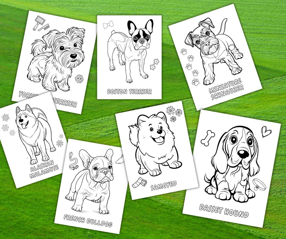 Dog Breeds Coloring Pages, 25 Printable Puppy Coloring Sheets for Kids ...
