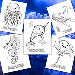25 Sea Animals Coloring Pages for Kids, Animal Coloring Pages, Ocean ...