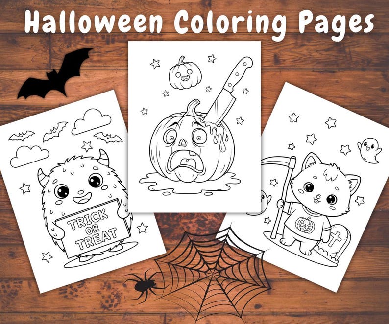 Halloween Coloring Book | 55 Pages | Spooky and Cute Coloring Pages for ...