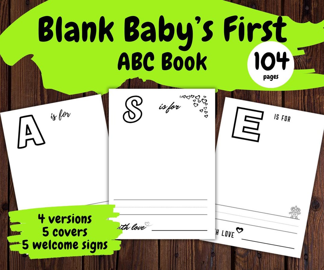 104 Pages Blank Alphabet Book, Baby's First ABC Book, Baby Shower Abc ...