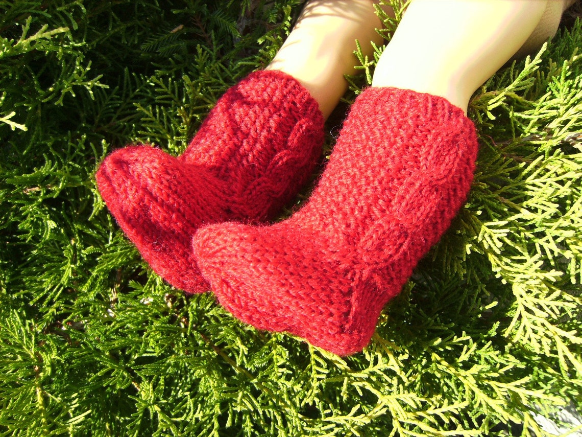 PDF Knitting Pattern - Knit Socks With Irish Aran Cables for an 18 Inch ...
