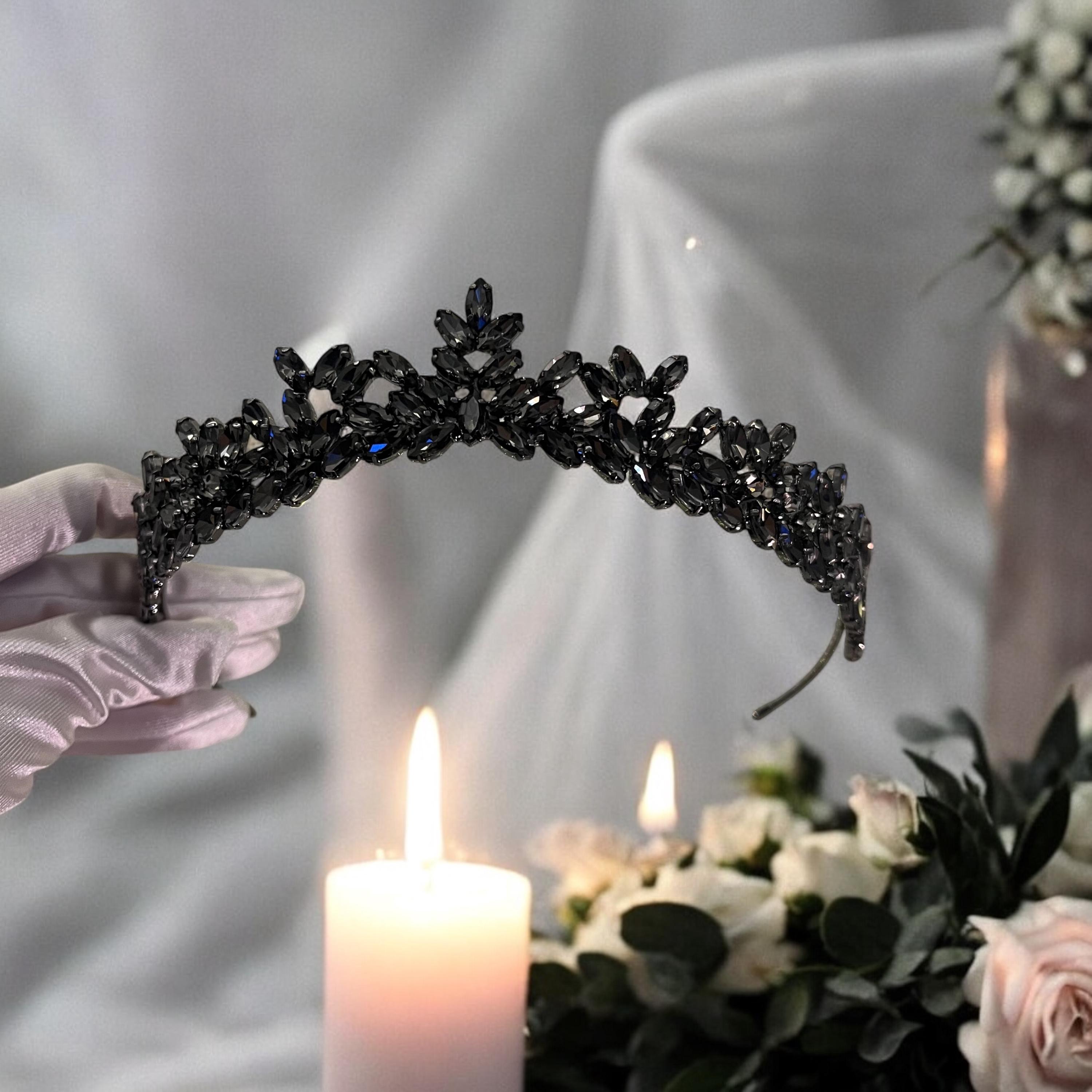 Crystal Wedding Tiara - Grey Crystal Bridal Tiara-swarovski Wedding ...