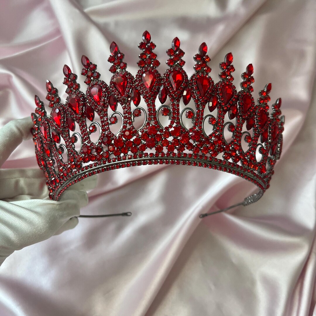Red Crystal Tiara- Red Henna Crown-red Bridal Crown- Wedding Tiara ...