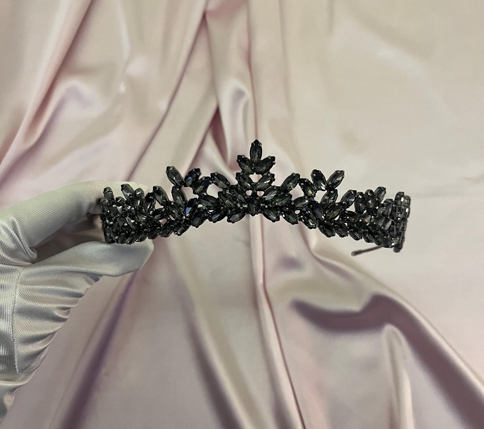 Crystal Wedding Tiara - Grey Crystal Bridal Tiara-swarovski Wedding ...