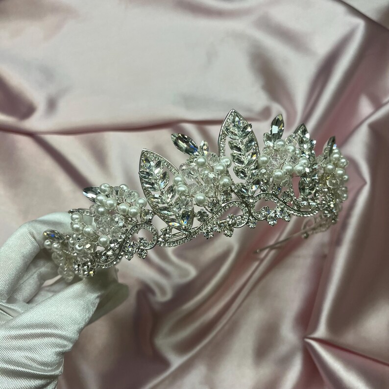 Pearl Bridal Tiara-crystal Wedding Tiara-pearl Bridal Crown-zircon ...