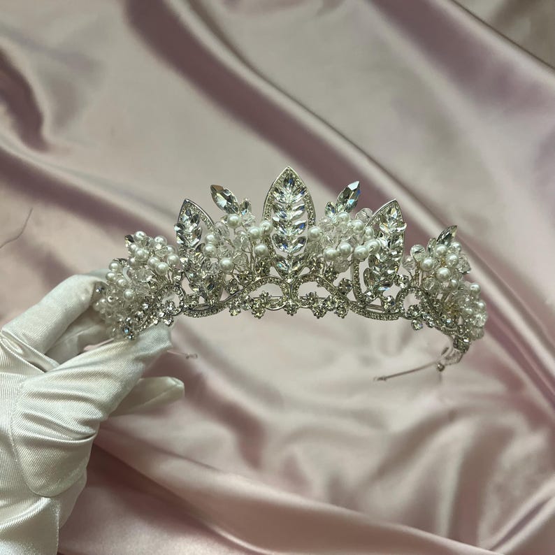 Pearl Bridal Tiara-crystal Wedding Tiara-pearl Bridal Crown-zircon ...