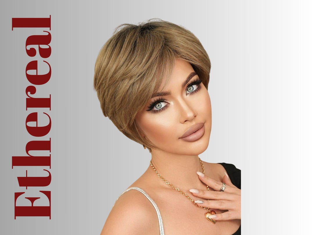 Dark Red Pixie Wig – Short Synthetic Wig With Bangs, Halloween Wig for ...