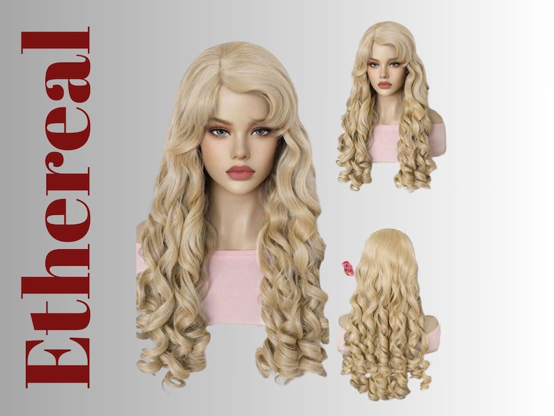 Princess Wig for Women | Long Curly Wavy Cosplay Wig With Bangs | Heat ...