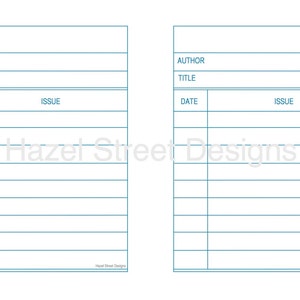 Library Card Template - Digital File - Etsy