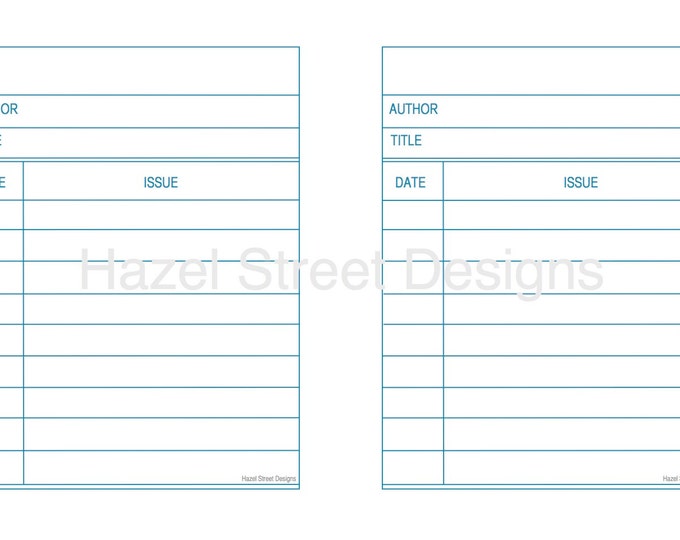 Library Card Template Digital File - Etsy