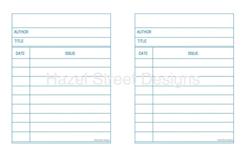 Library Card Template - Digital File - Etsy