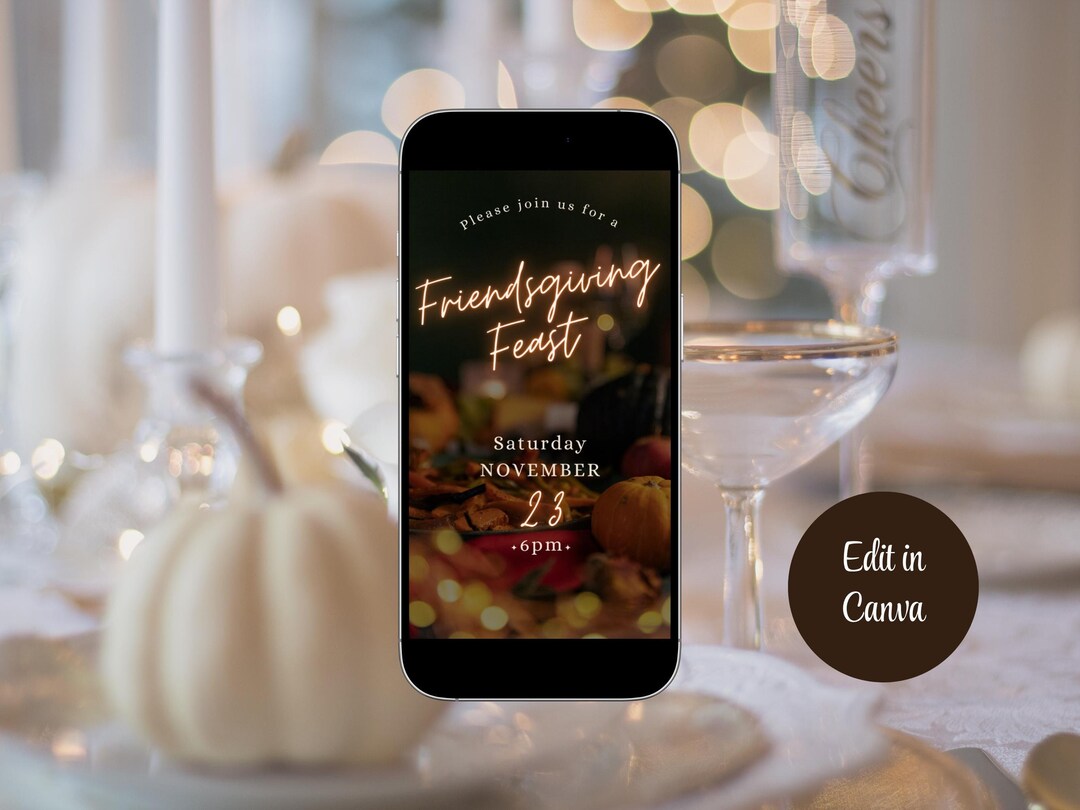 Fun & Festive Friendsgiving Digital Invitation Friendsgiving Animated ...