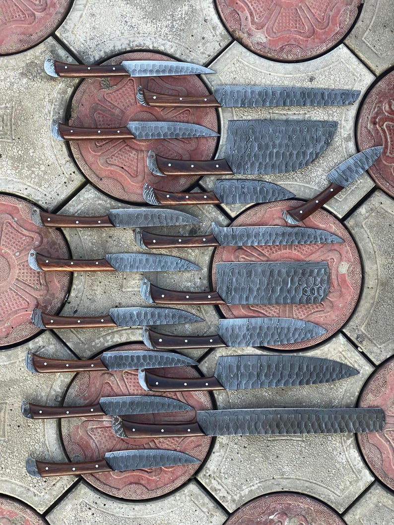 The Lotus, Damascus Steel Master Bundle Kitchen Knife Set, Legendary ...