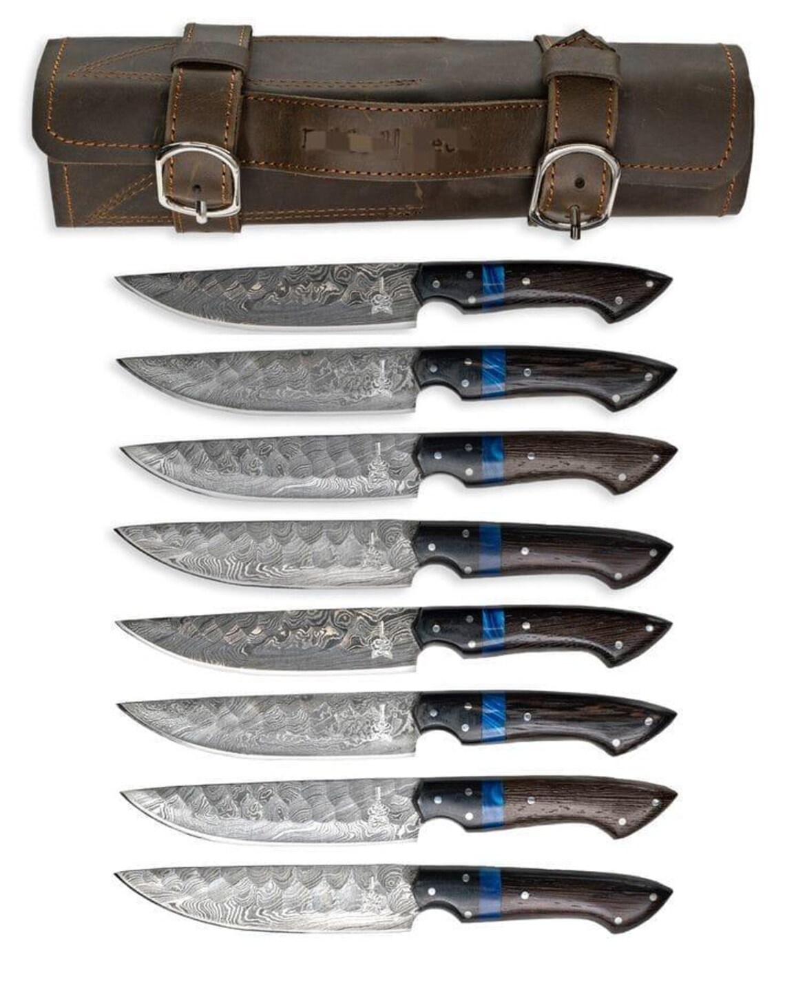 Damascus Steak Knife Set, Cookware and Utensils , BBQ Steak Knife Set ...