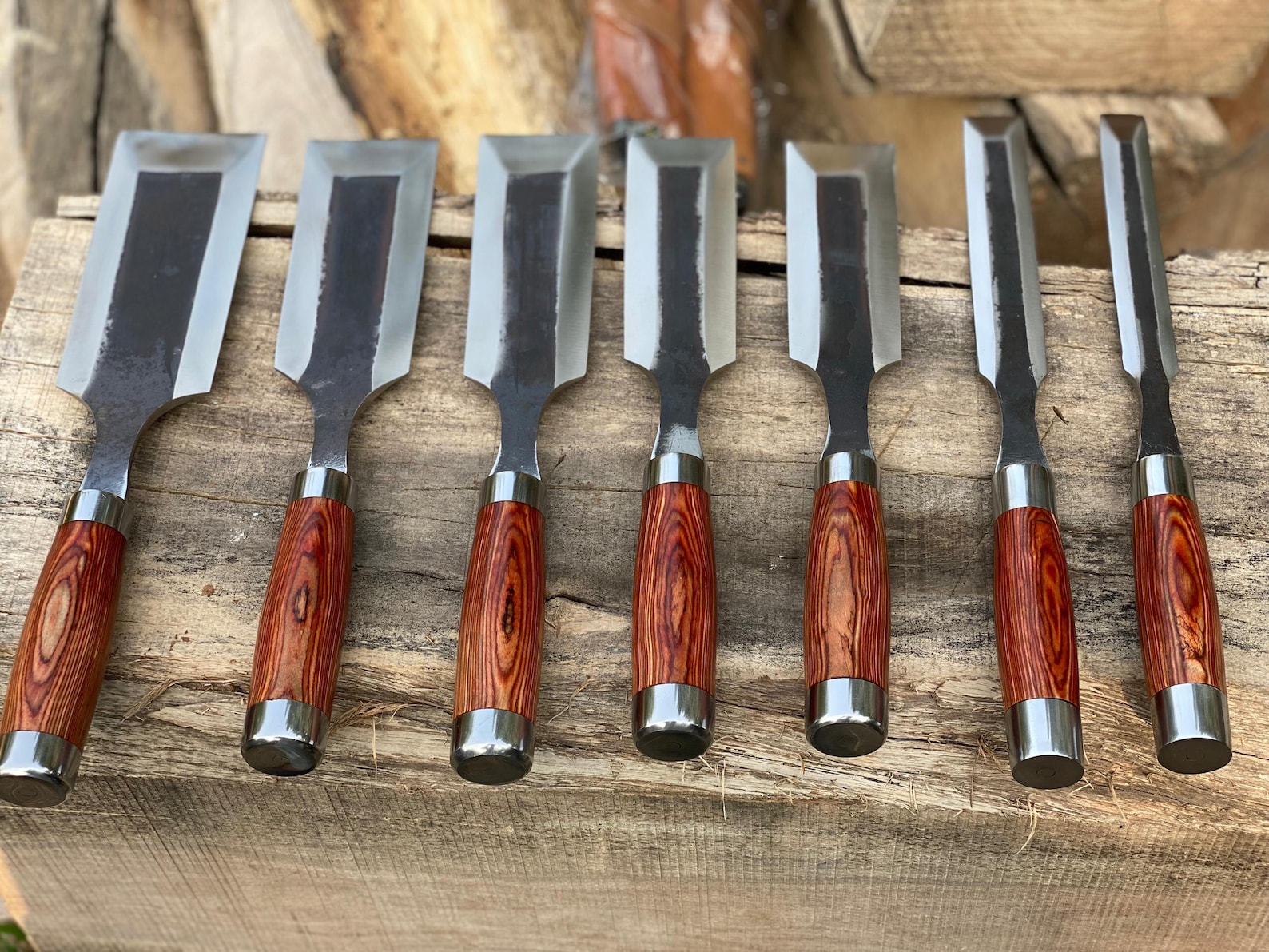 Chisel Set, Woodworking Chisel Set,07(seven) Pieces Hand Forged Chisel ...