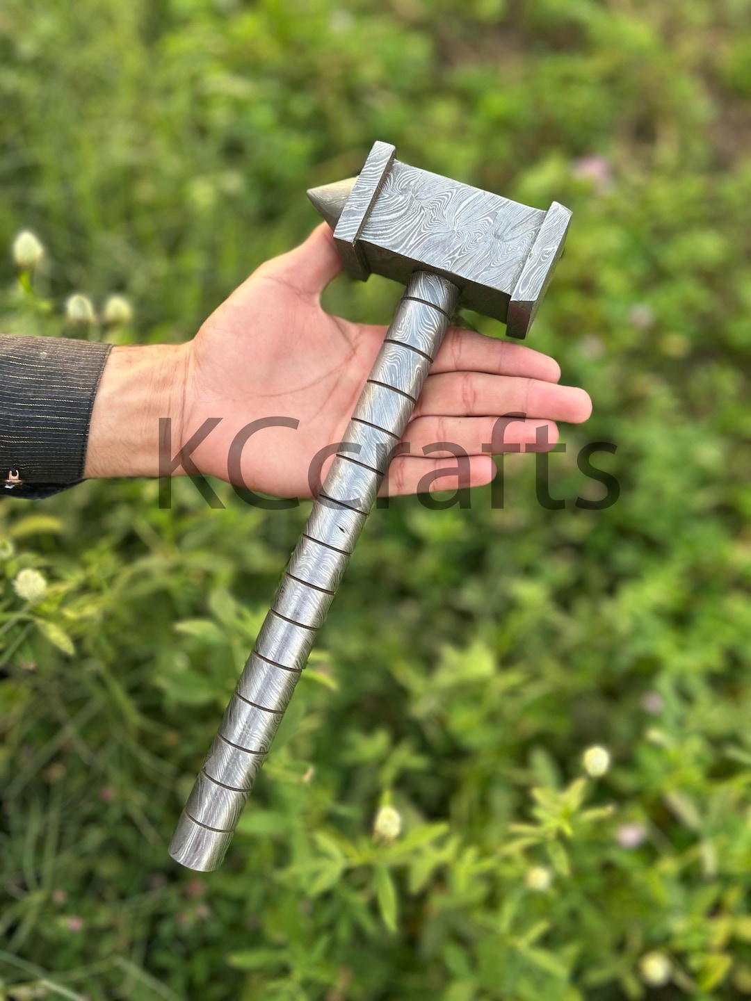 Custom Forged Damascus Steel Hammer, Damascus Hammer, Tools/exquisite ...