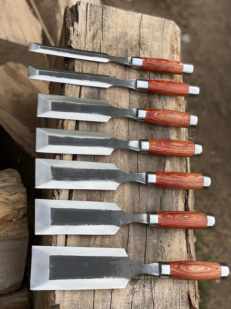 Chisel Set, Woodworking Chisel Set,07(seven) Pieces Hand Forged Chisel ...